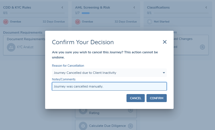 Working with Journeys | Fenergo Document Portal